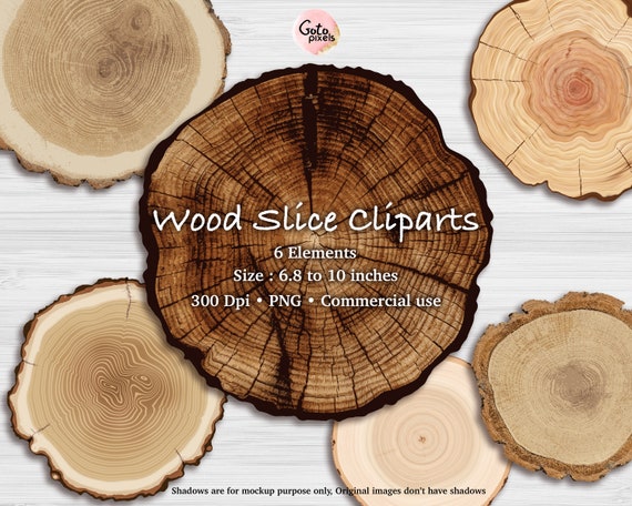 Wood Slice PNG Cliparts Wood Slice Sublimation Design Wooden | Etsy ...