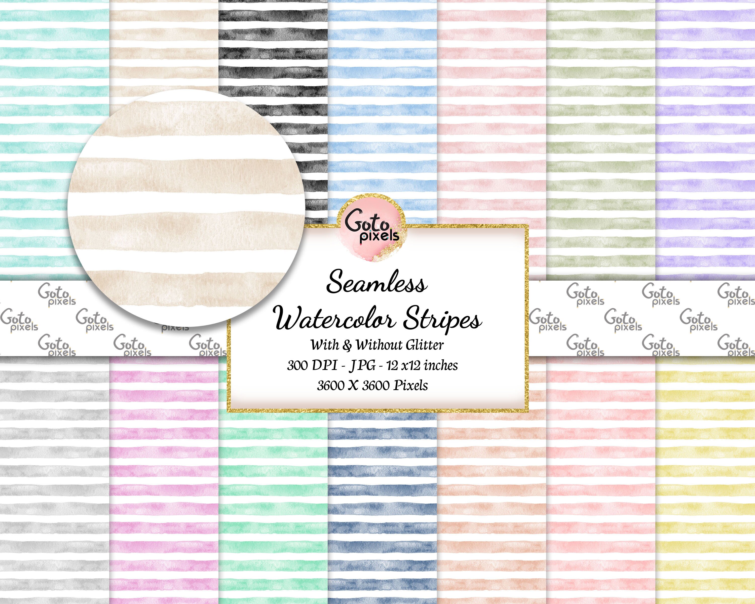 Watercolor Stripes Seamless Pattern Watercolor Stripes - Etsy