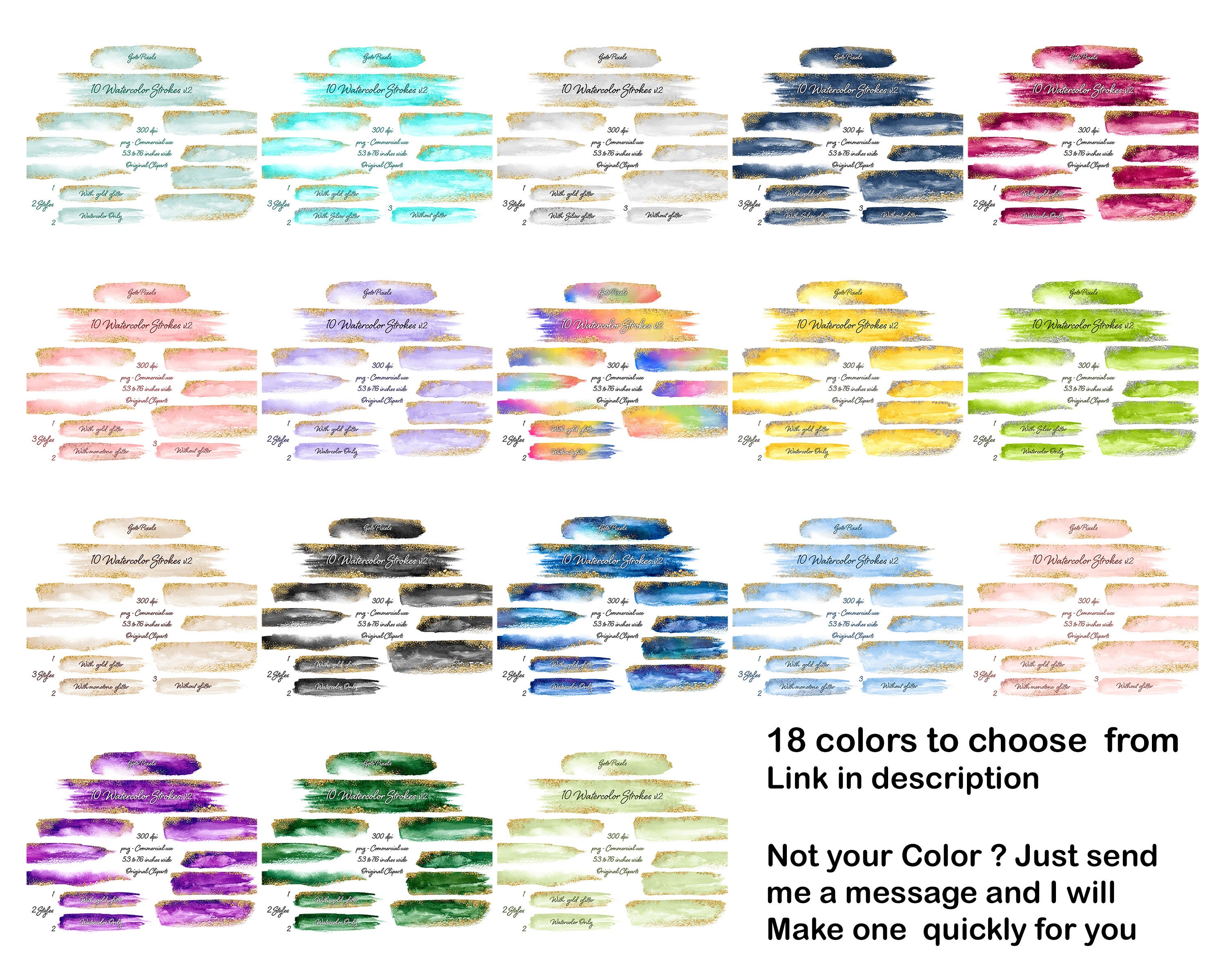 Rainbow Watercolor Brush Strokes Rainbow Watercolor Clipart - Etsy