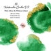 Emerald Green Watercolor Circles With Gold Glitter, Watercolor Circles ...
