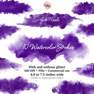 Purple Watercolor Brush Strokes,purple Watercolor Clipart,splash ...