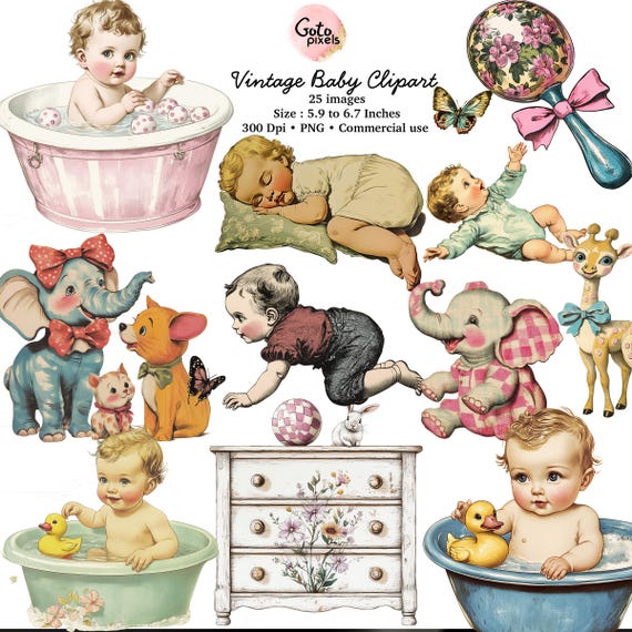 Vintage Baby Clip Art Free