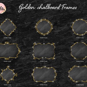 Chalkboard Gold Frames Clipart, Gold Labels, Chalkboard Labels, Gold ...