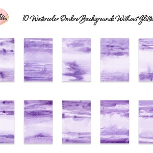 Purple Watercolor Ombre Digital Paper, Digital Paper Watercolour, Hand ...
