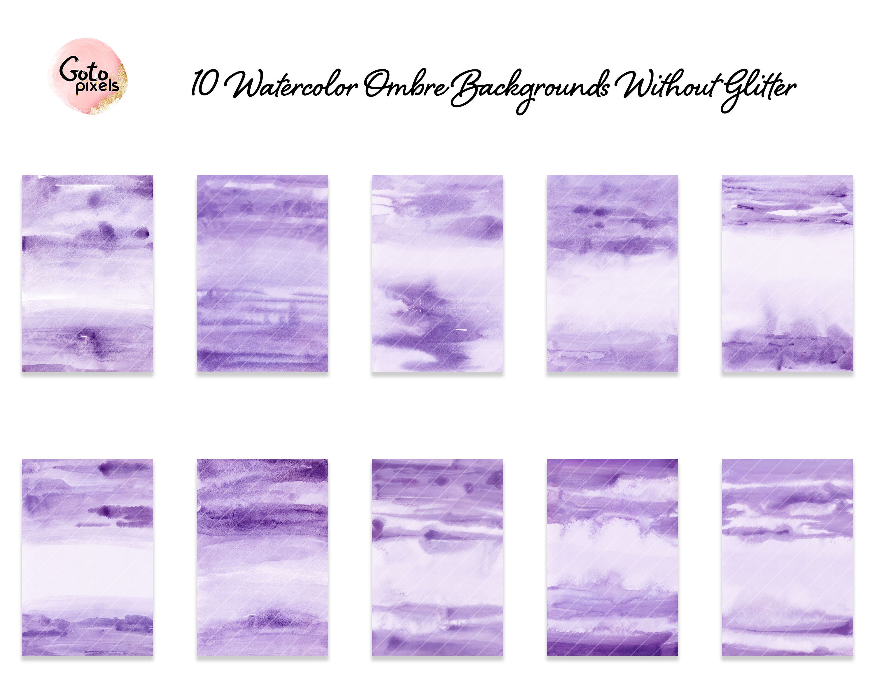 Purple Watercolor Ombre Digital Paper Digital Paper - Etsy
