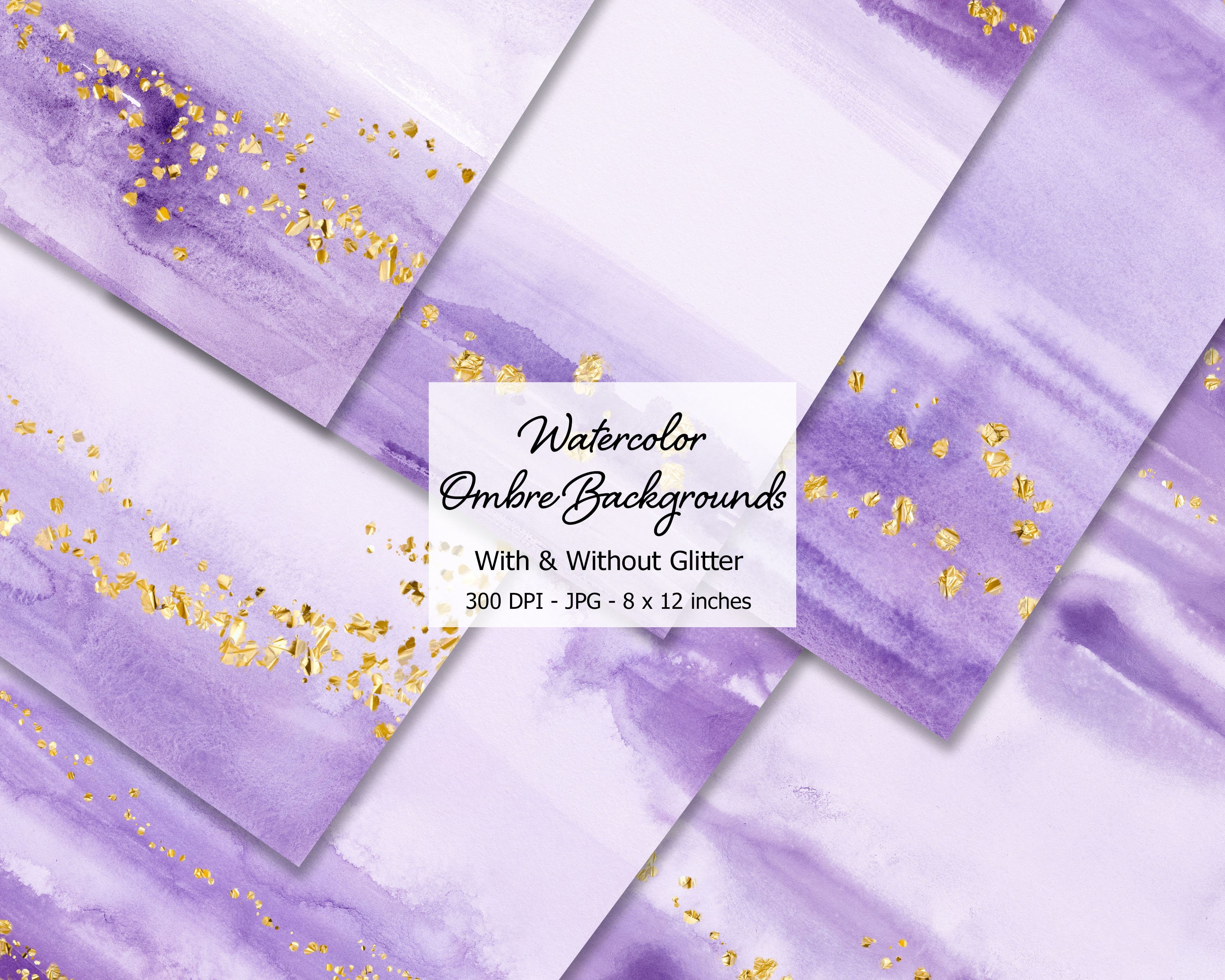 Purple Watercolor Ombre Digital Paper Digital Paper - Etsy