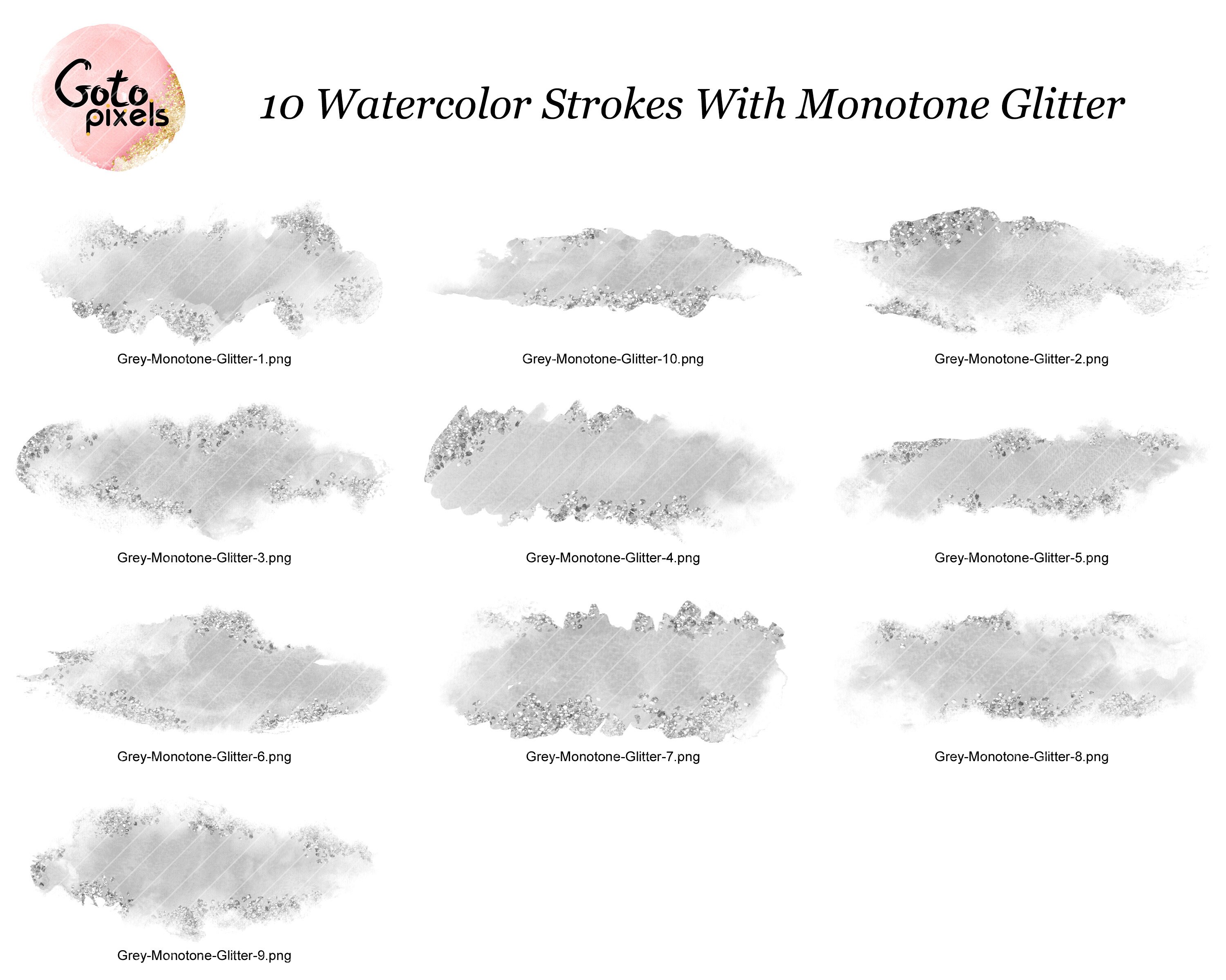 Grey Watercolor Brush Strokes Grey Watercolor Clipart Splash - Etsy