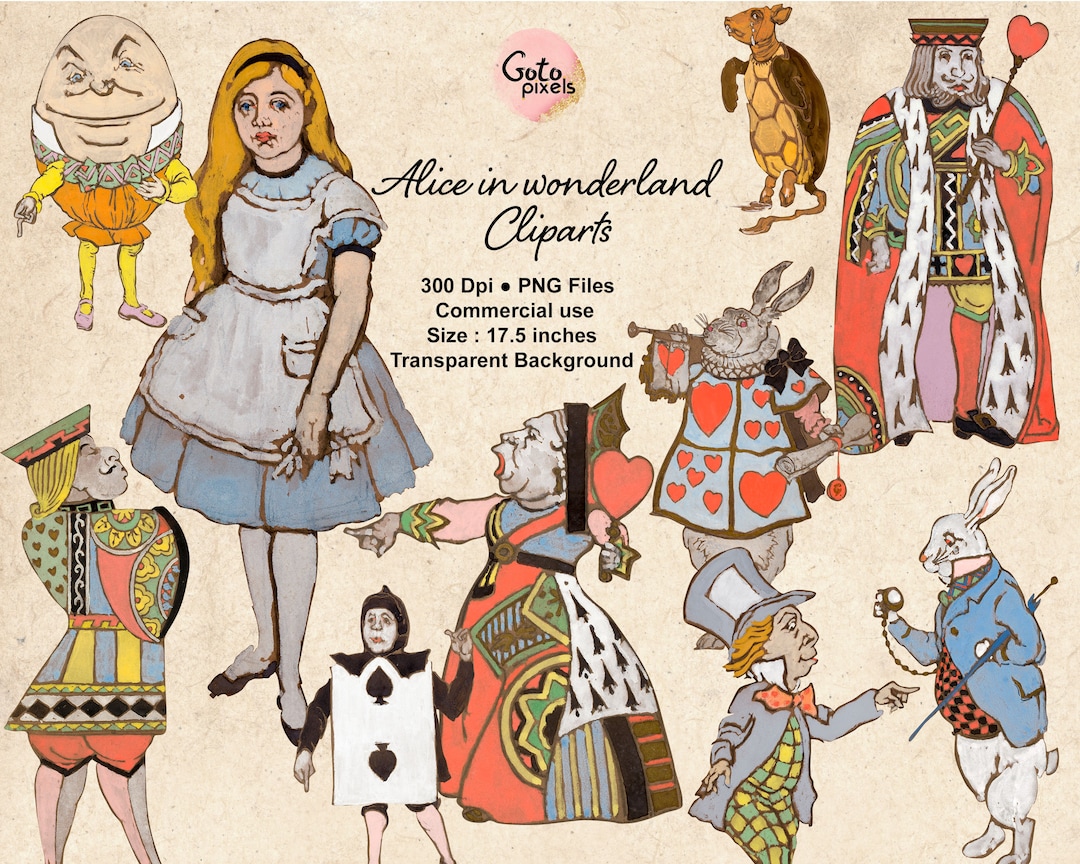 Alice in Wonderland Clipart Digital Download PNG Transparent ...