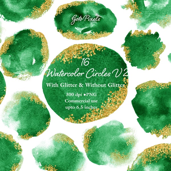 Water Colors Circles Clipart - Etsy