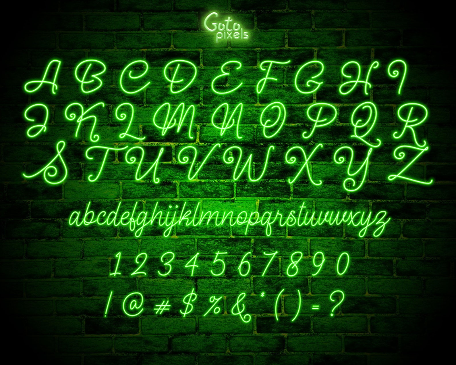 Green Neon Alphabet Clipart Neon Letters Clipart Digital - Etsy
