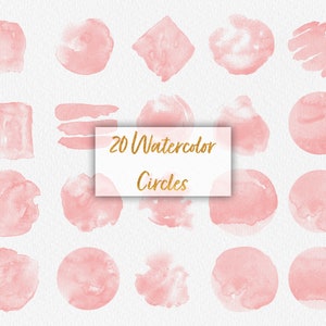 Gold Circles With Red Watercolor, Watercolor Circles for Logo, Gold ...