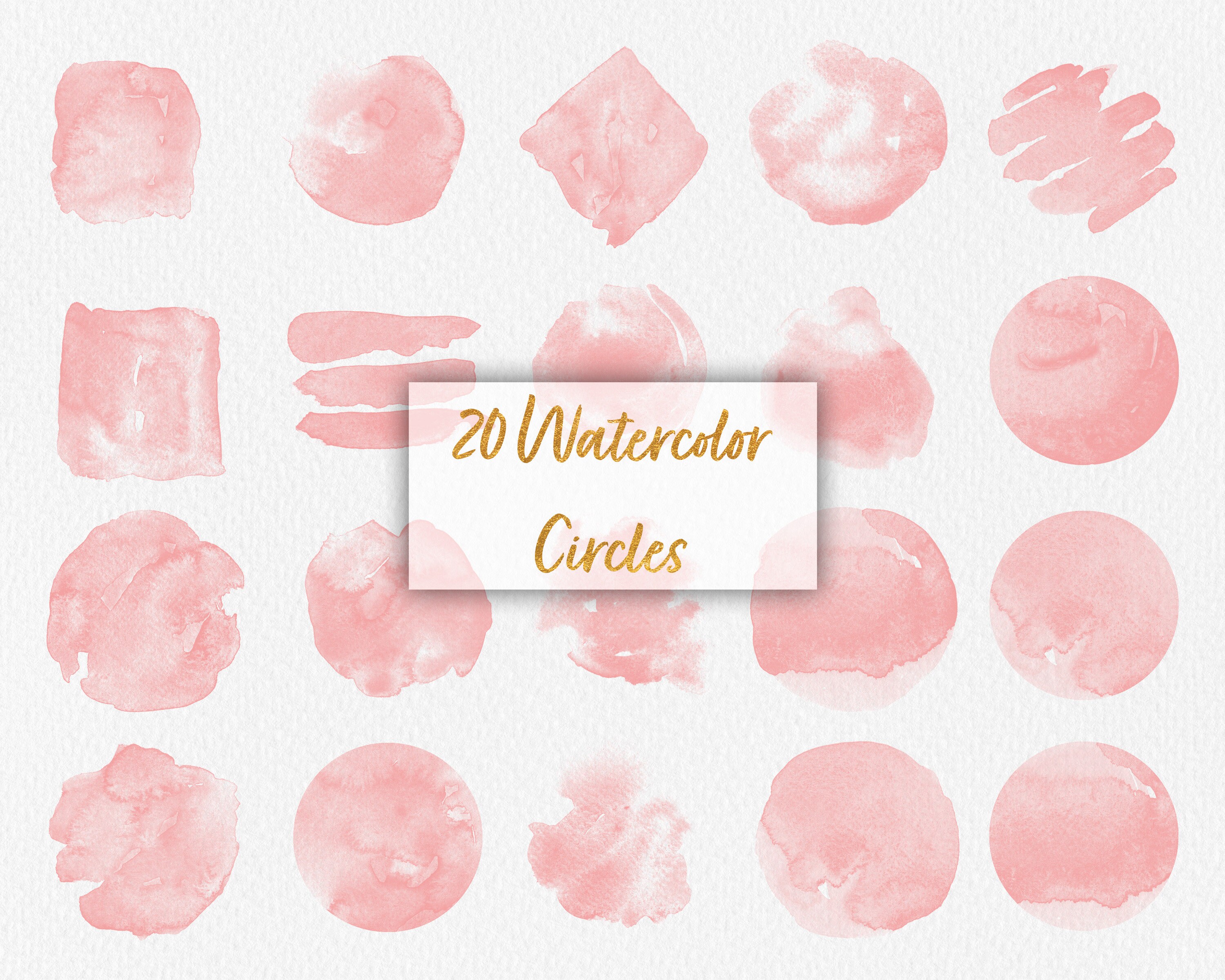 Gold circles with red watercolor Watercolor circles for logo | Etsy