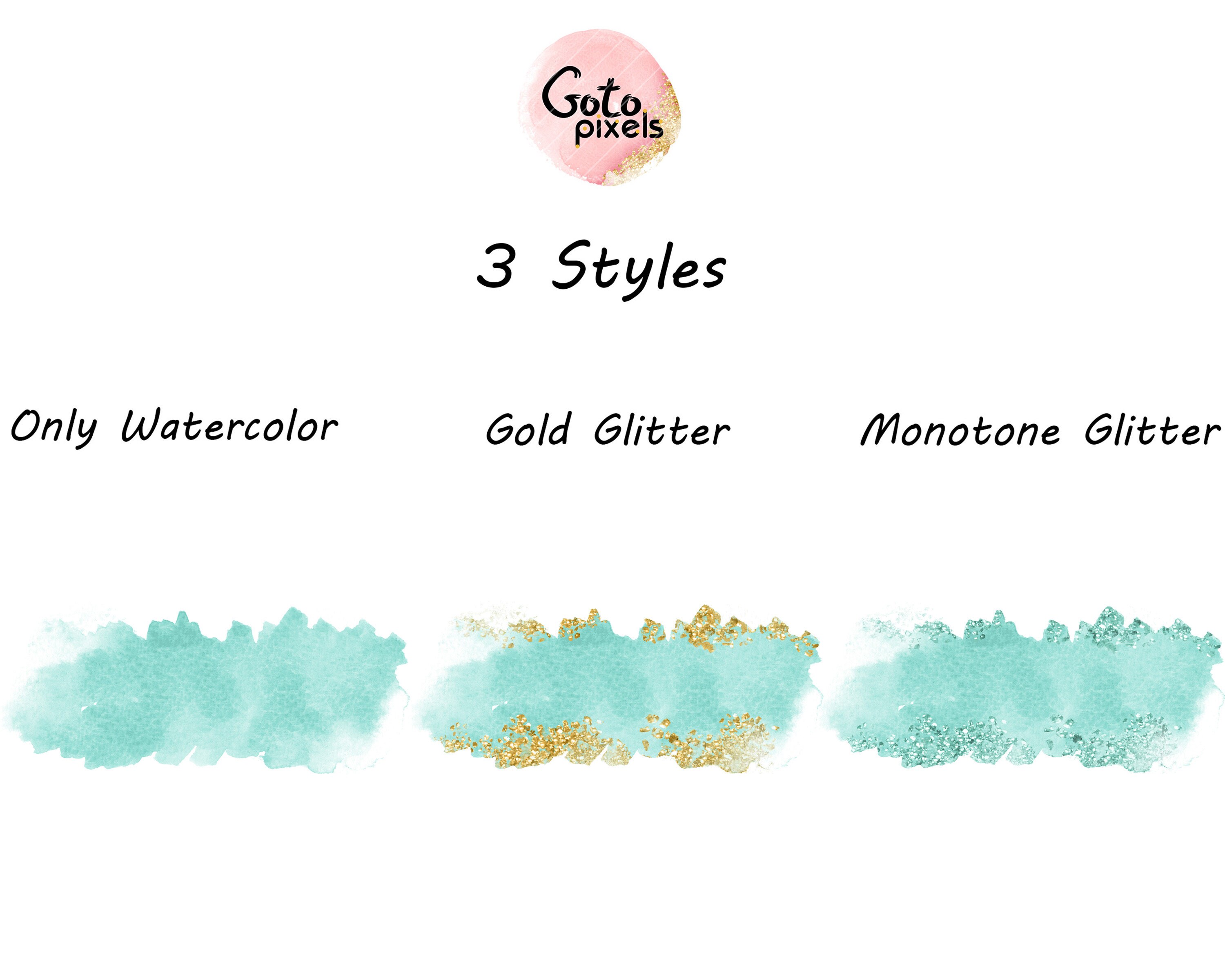 Aqua Watercolor Brush Strokes Aqua Watercolor Clipart Splash | Etsy