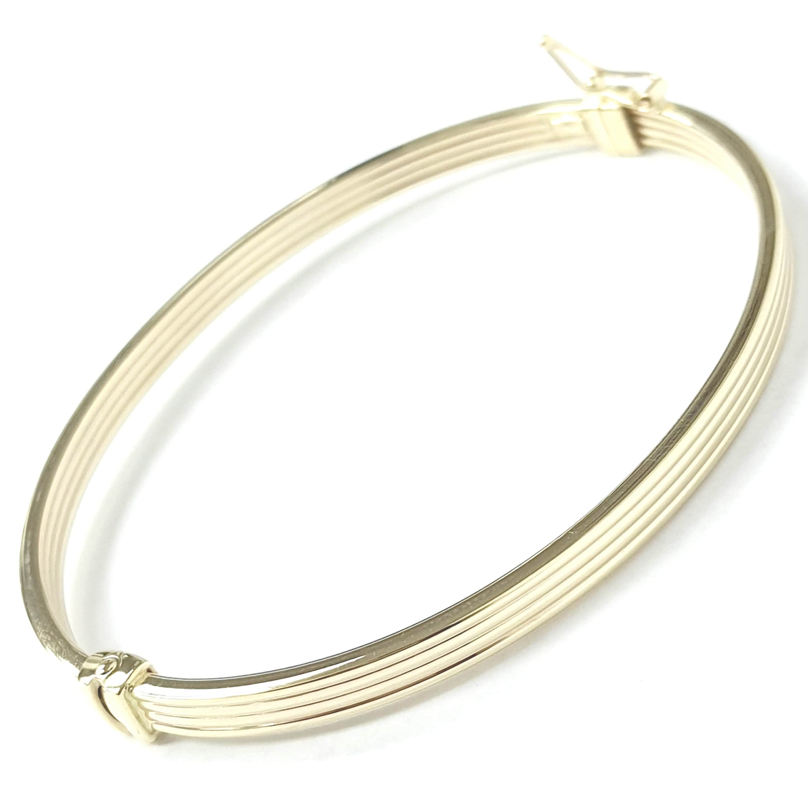 9ct Gold Ladies Bangle Hinged Safety Catch Yellow 4.2g 6.5 - Etsy