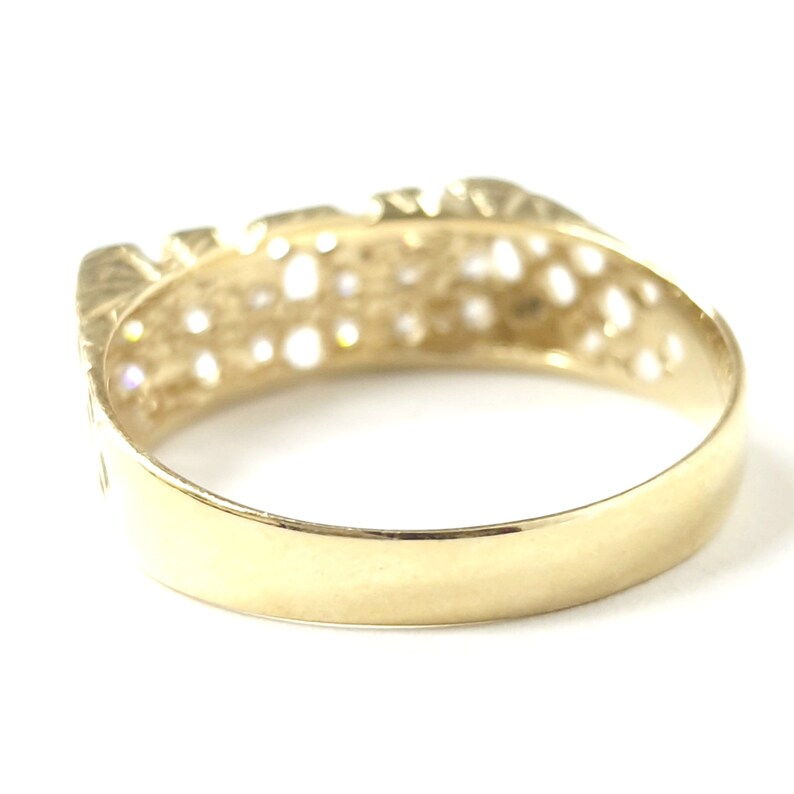 Gold NAN Ring White Cubic Zirconia Stones NEW 9ct Yellow Gold | Etsy