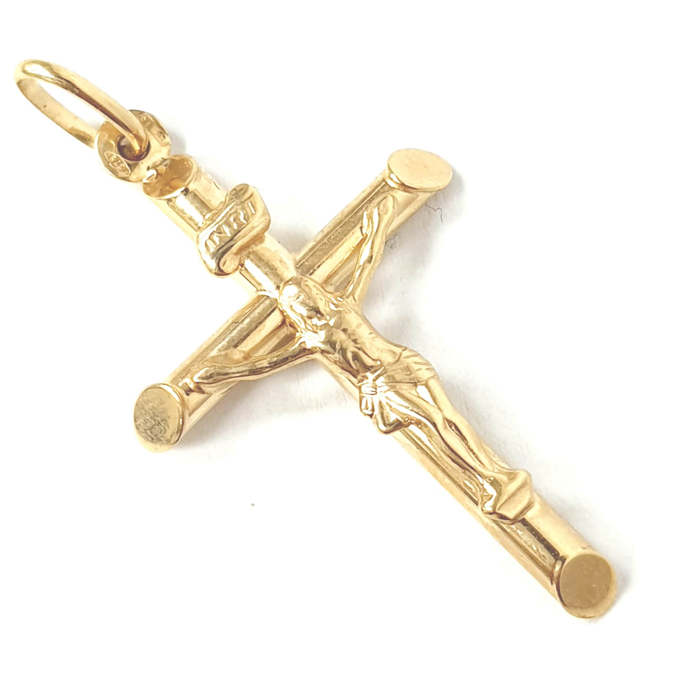 9ct Gold Crucifix Pendant Jesus Cross Yellow Gold Hallmarked 1.6g - Etsy UK