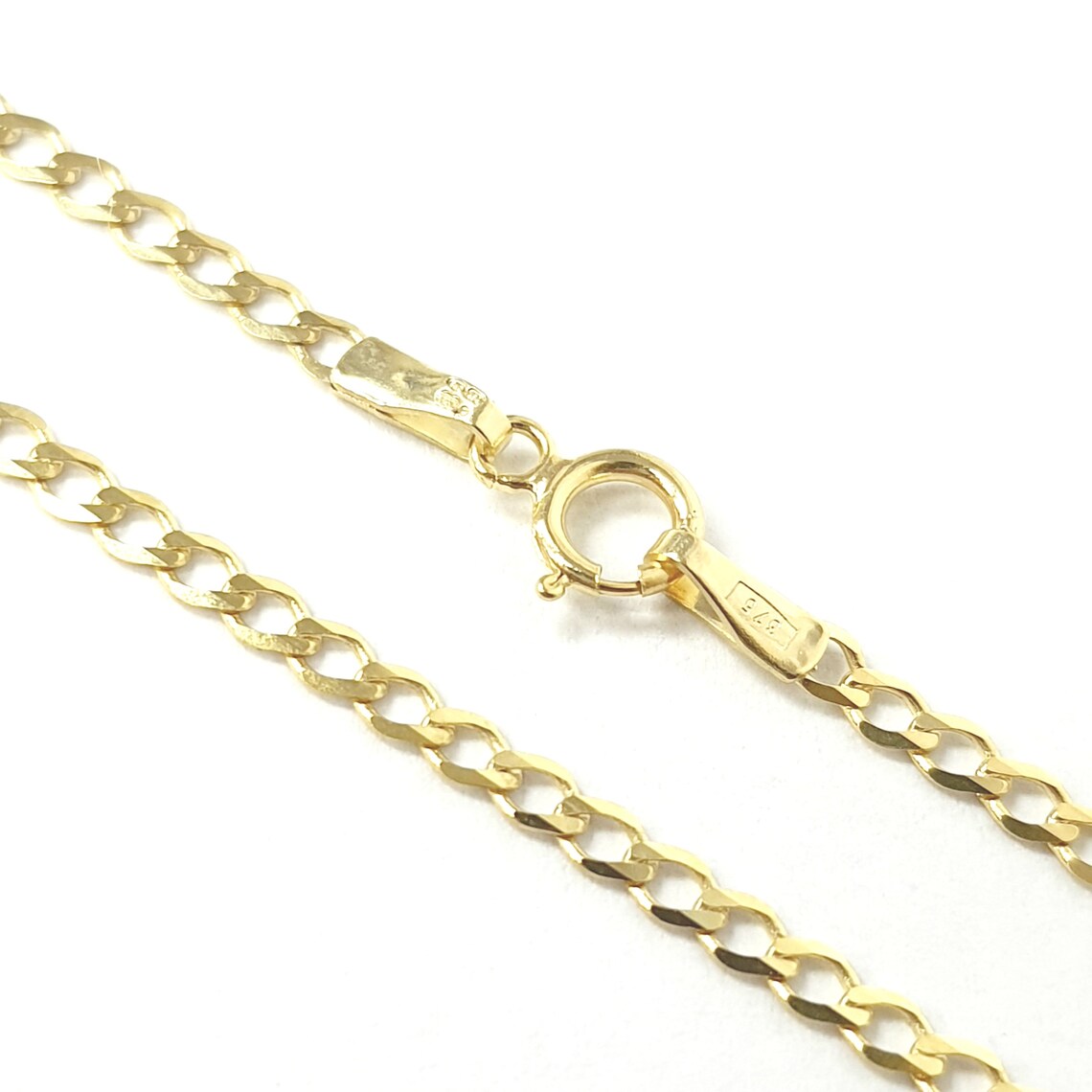 9ct Gold Chain Curb Style Solid Links New 2.0mm Wide 24 | Etsy