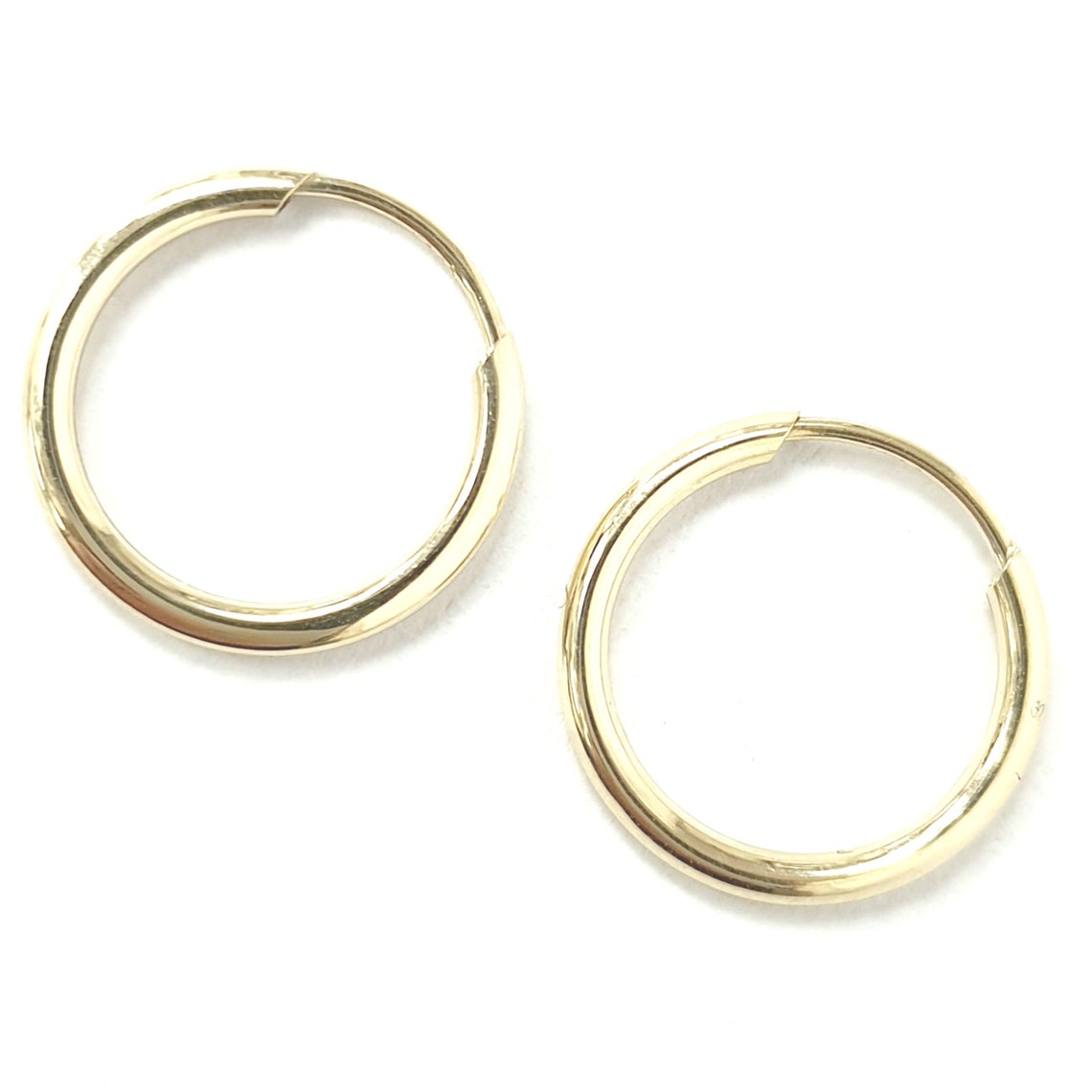 9ct Gold Sleeper Hoop Earrings 12mm Size Men's or Ladies - Etsy