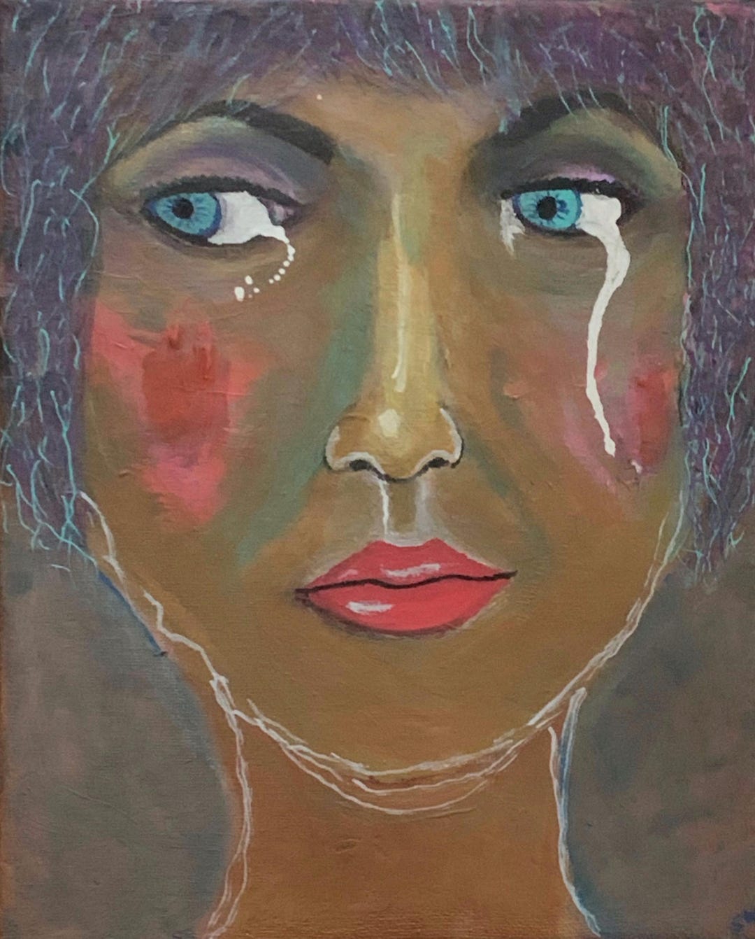 Sad or Happy Tears; Original Wall Art Helps Process Grief; Handpainted ...