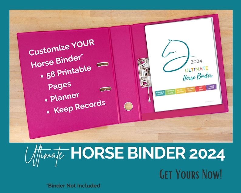 2024 ULTIMATE HORSE Binder Record Book, Horse Care Tracker printable ...