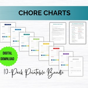 Kids Chore Charts Printable | INSTANT DOWNLOAD | Kid's Responsibility ...
