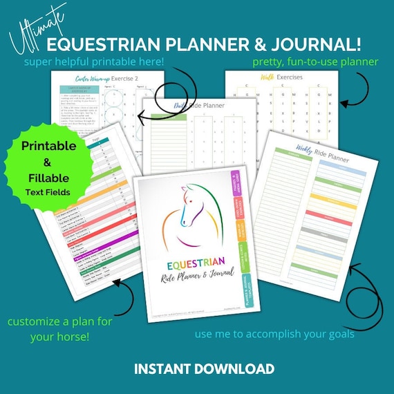 HORSE Planner & Journal Printable Equestrian Planner - Etsy
