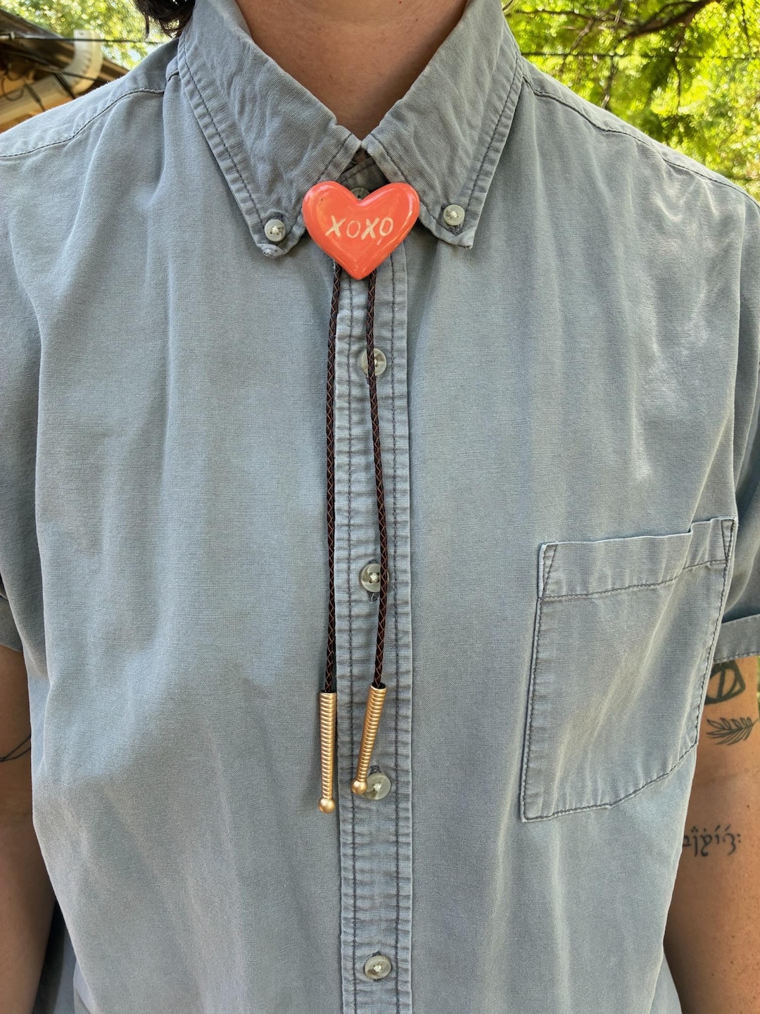 Handmade Ceramic Pink Heart Bolo Tie | Cute XOXO Jewelry | Western Bolo ...