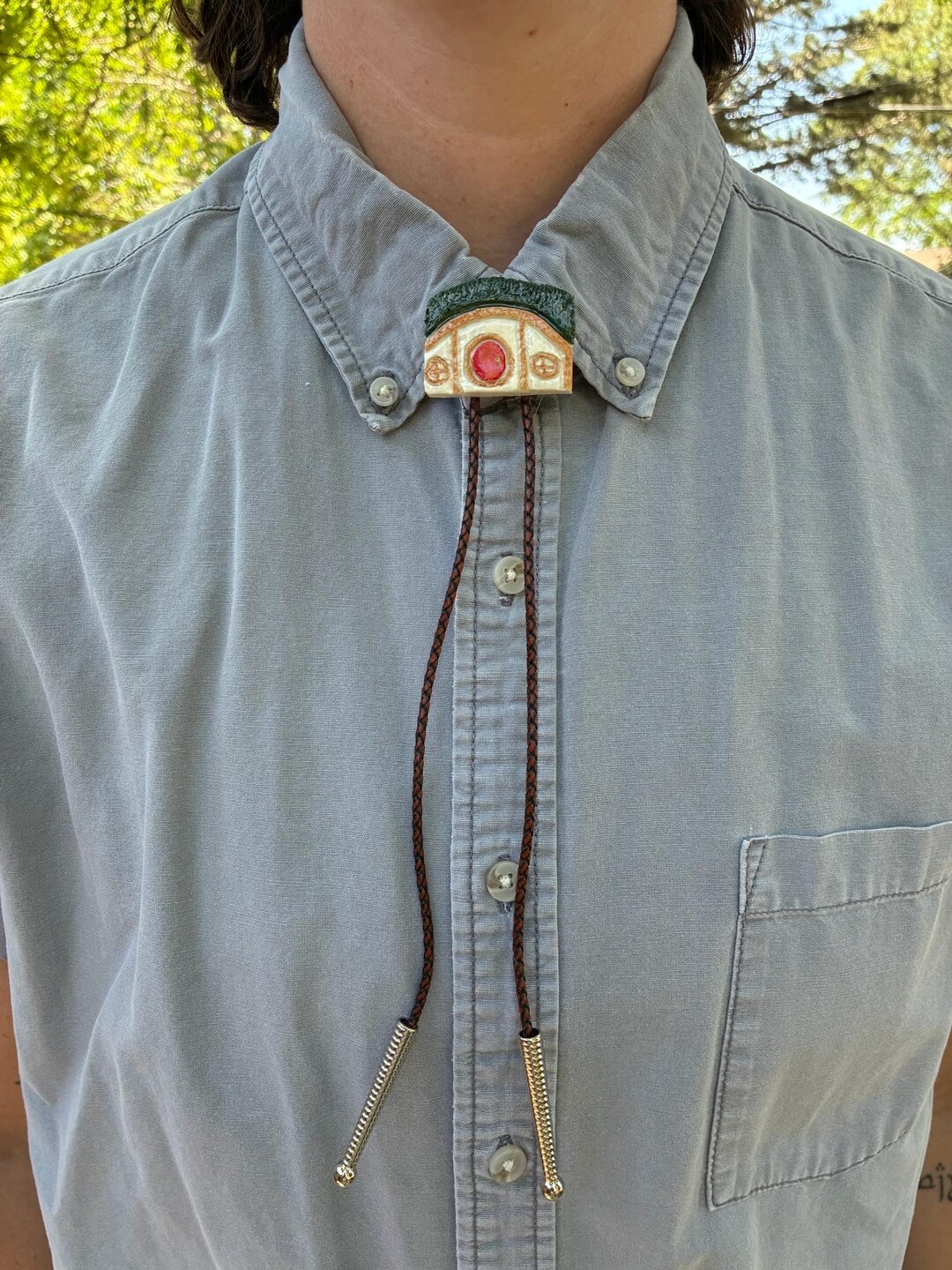 Handmade Ceramic Hobbit House Bolo Tie | Shire-inspired LOTR Neckwear ...