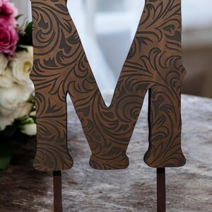 Custom Letter Rustic Western Leather Wedding Cake Topper - Etsy Australia
