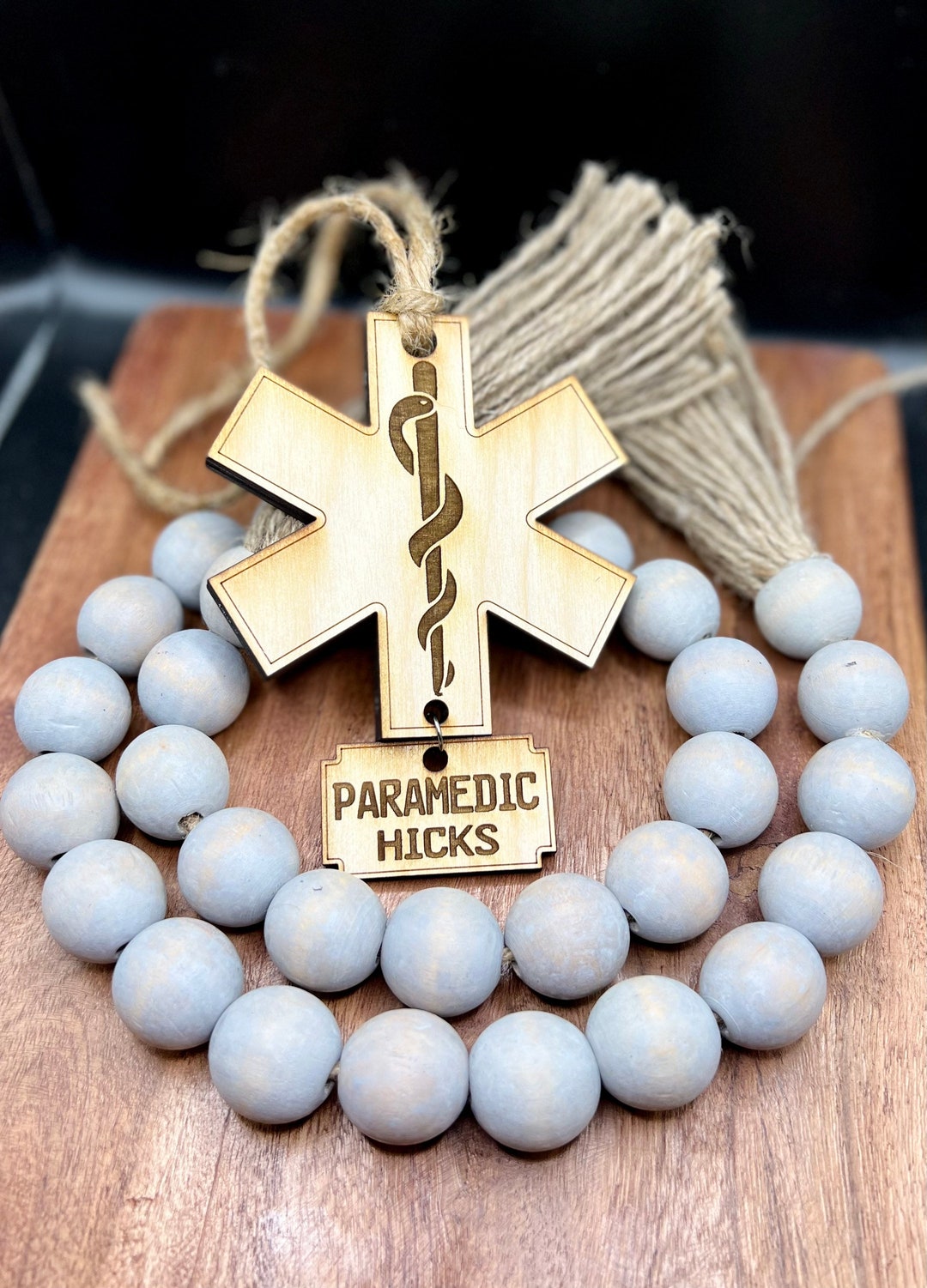 Custom Paramedic “star of Life” Rear View Mirror Ornament; Rear View ...