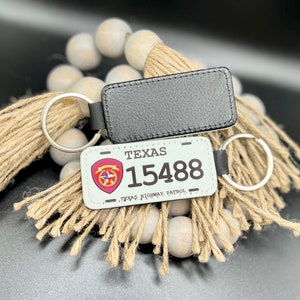 Texas Highway Patrol License Plate Keychain; Texas DPS State Trooper ...