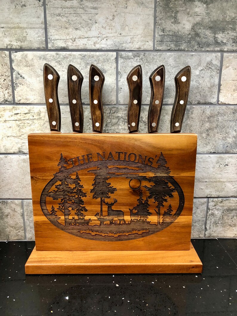 Personalized Magnetic Knife Holder Rustic Kitchen Gift - Etsy