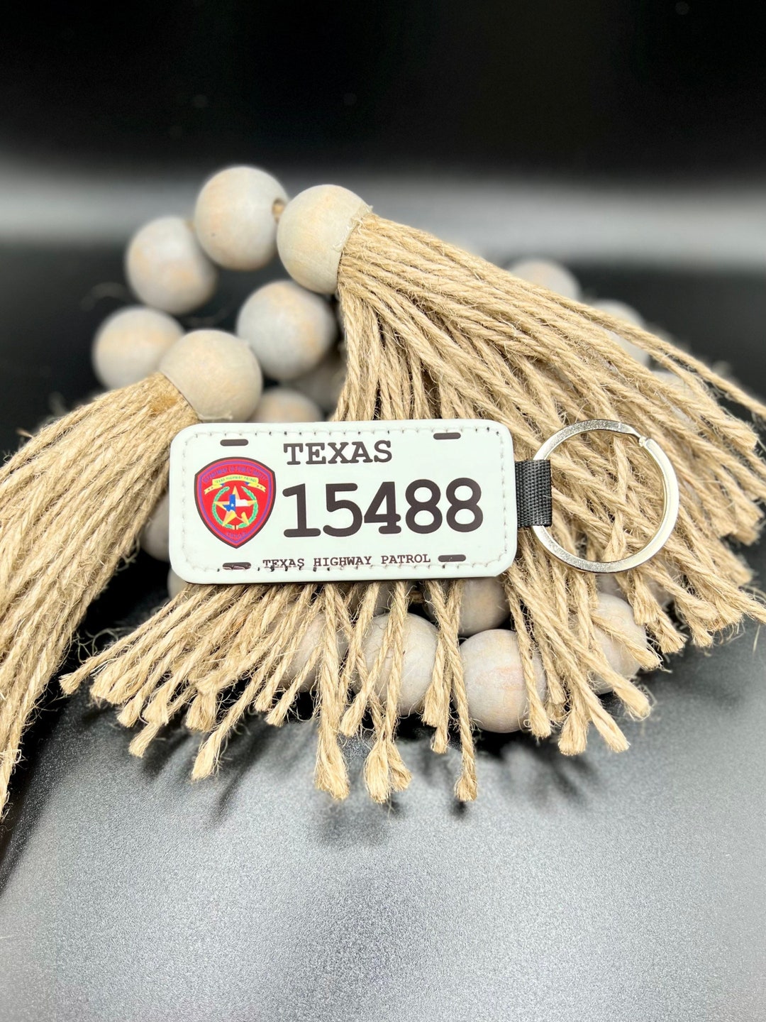 Texas Highway Patrol License Plate Keychain; Texas DPS State Trooper ...