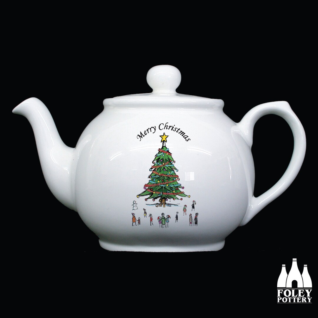 C: Merry Christmas, Christmas Tree, , Illustrated, Fine Bone China ...