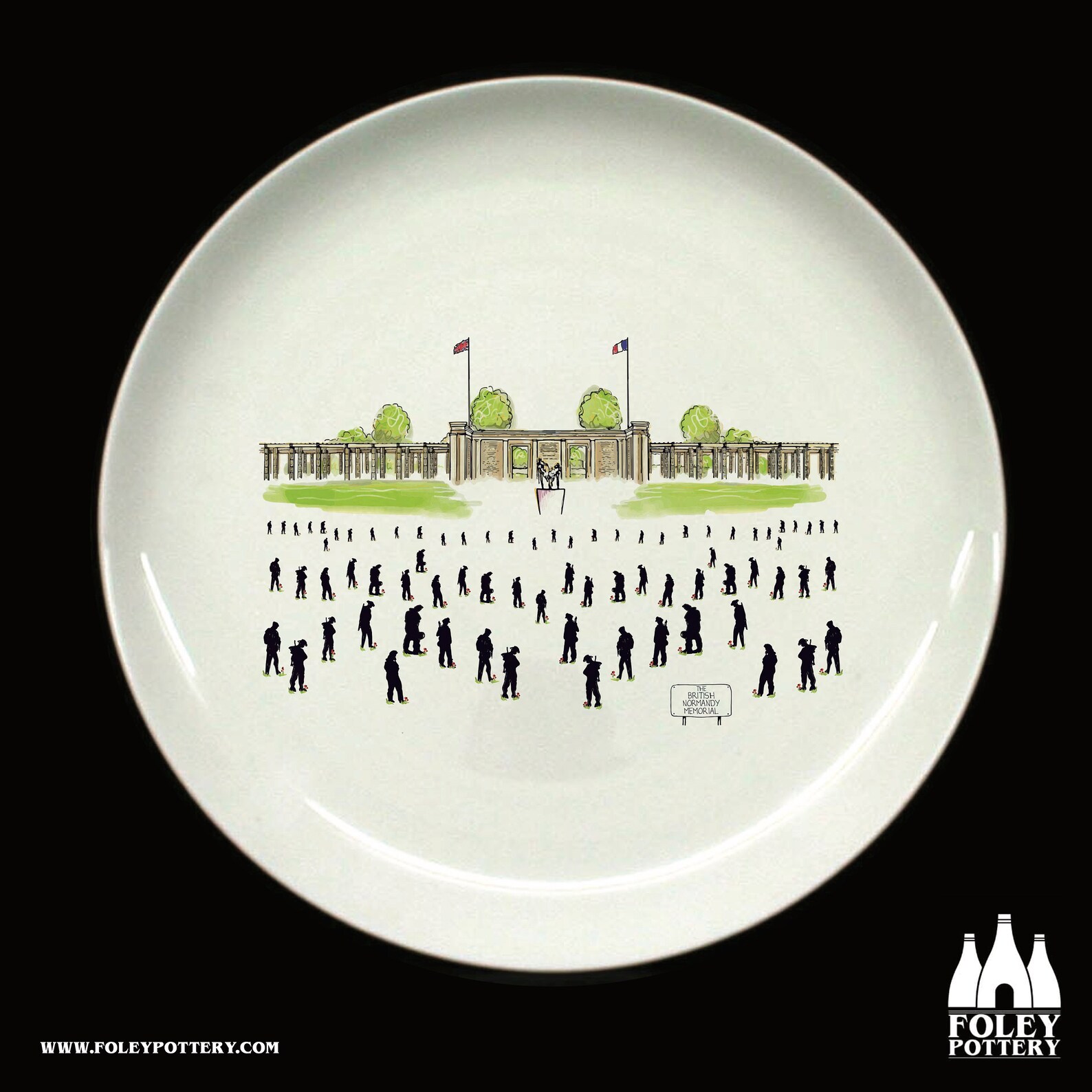MEM: British Normandy Memorial - - Illustrated - - Fine Bone China ...