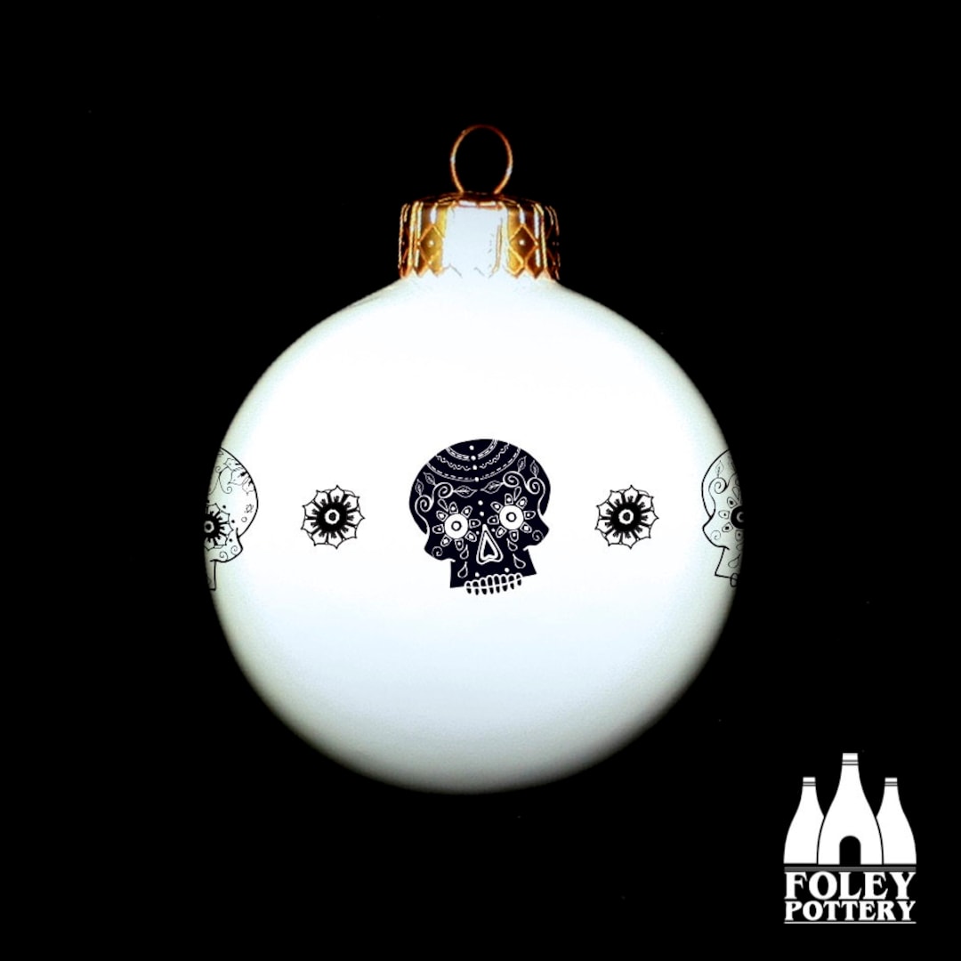DOTD: Day of Dead Sugar Skull Mexico Inspired Fine Bone China Bauble - Etsy