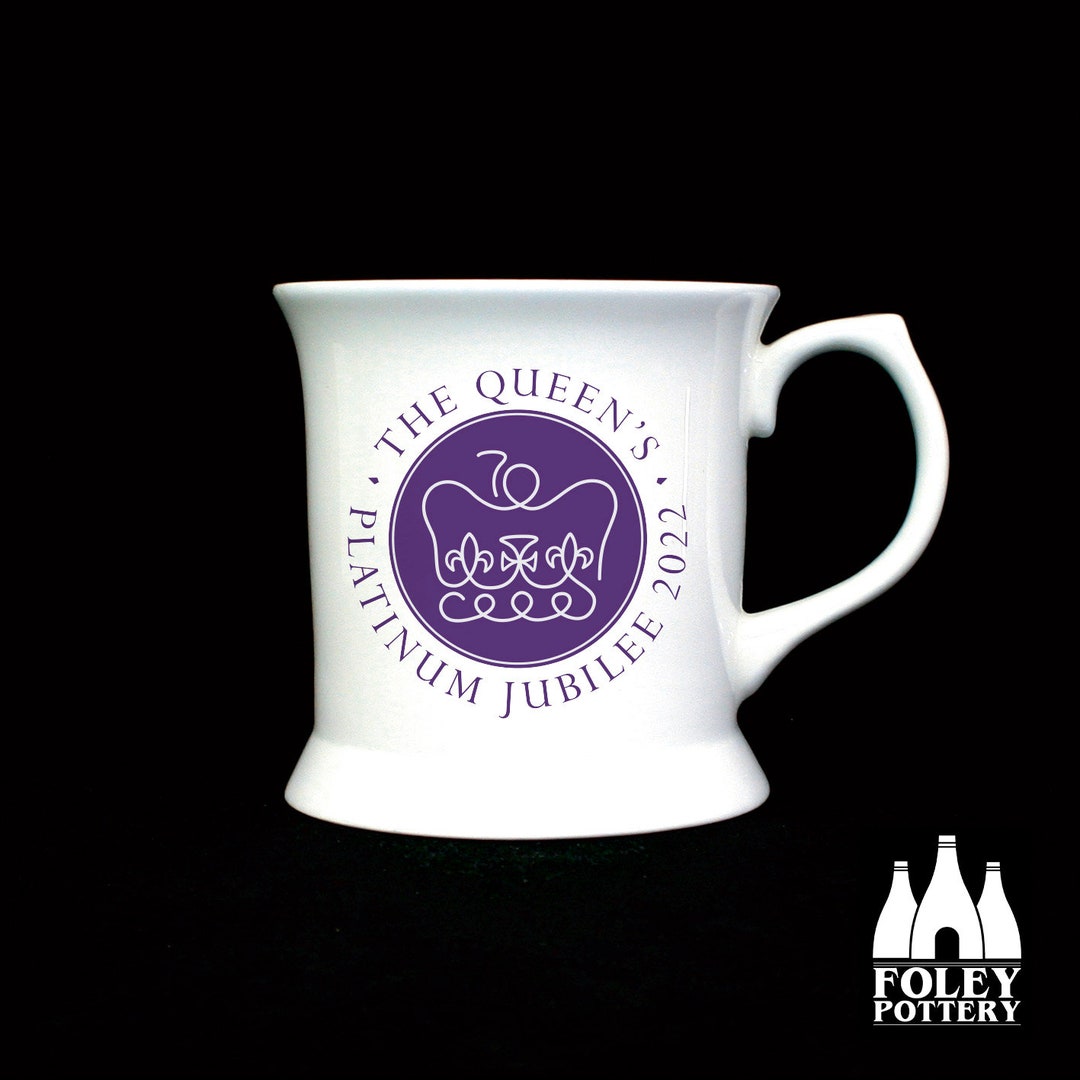 QPJ: Queen's Platinum Jubilee, Logo, Emblem, Crown, , - Fine Bone China ...