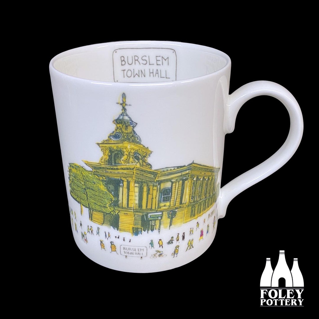 TH: Burslem Town Hall, Stoke, England, , Illustrated, Fine Bone China ...