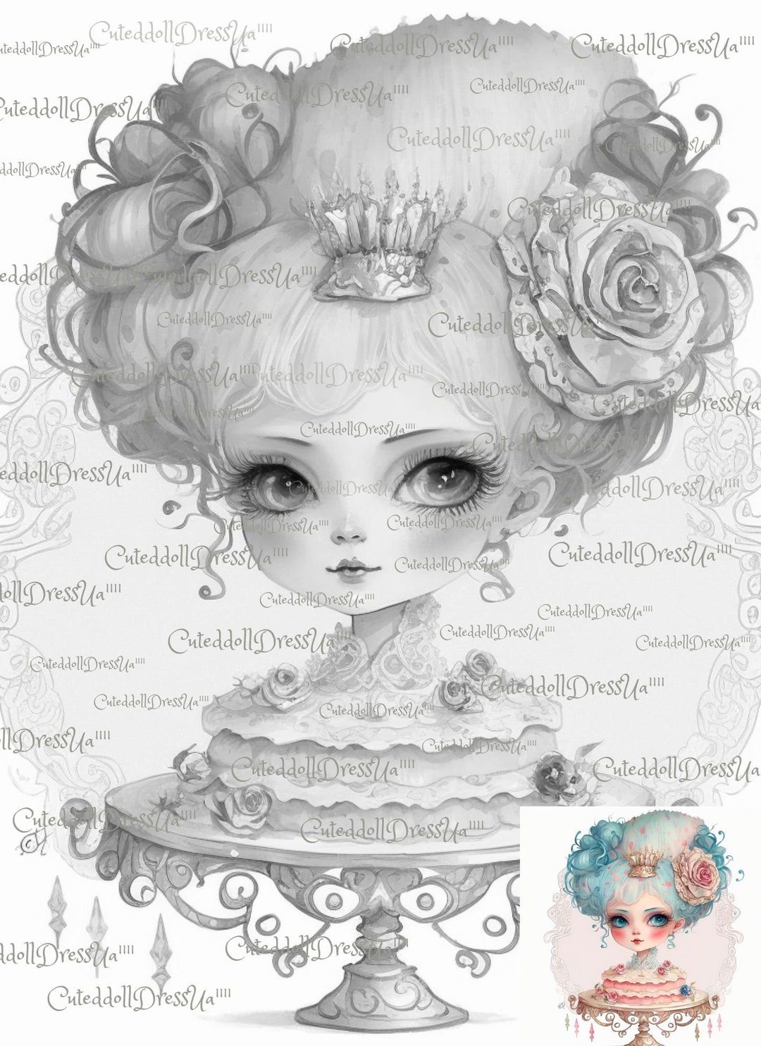 Marie Antoinette Coloring Page French Art Instant Download - Etsy UK