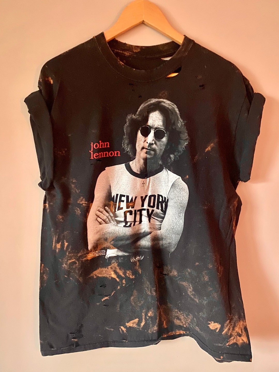 Bleached and Distressed John Lennon Band Shirt Size Large - Etsy