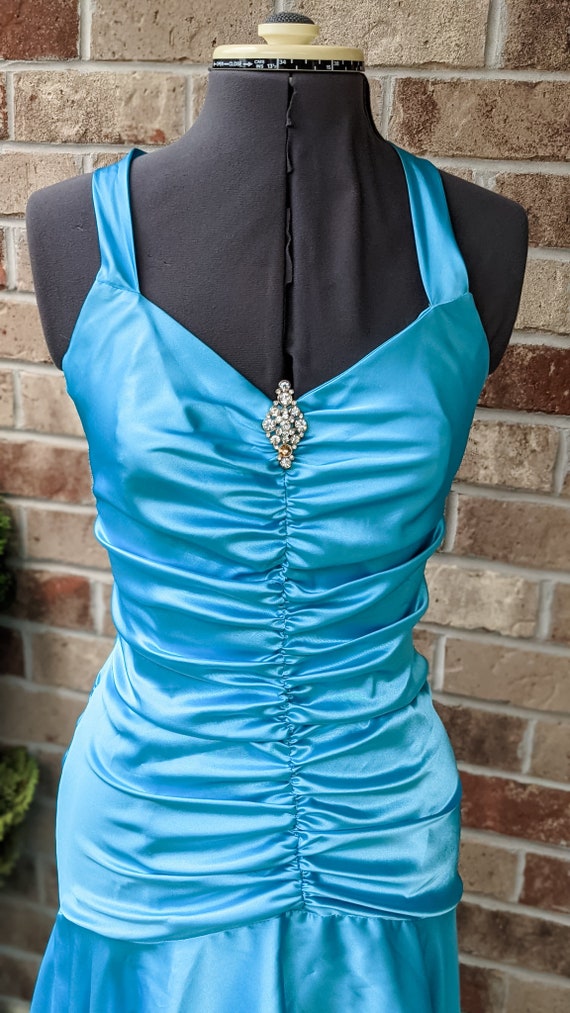 Vintage 2000s- y2k- Prom Dress- Sexy-Retro-Baby Blue-… - Gem