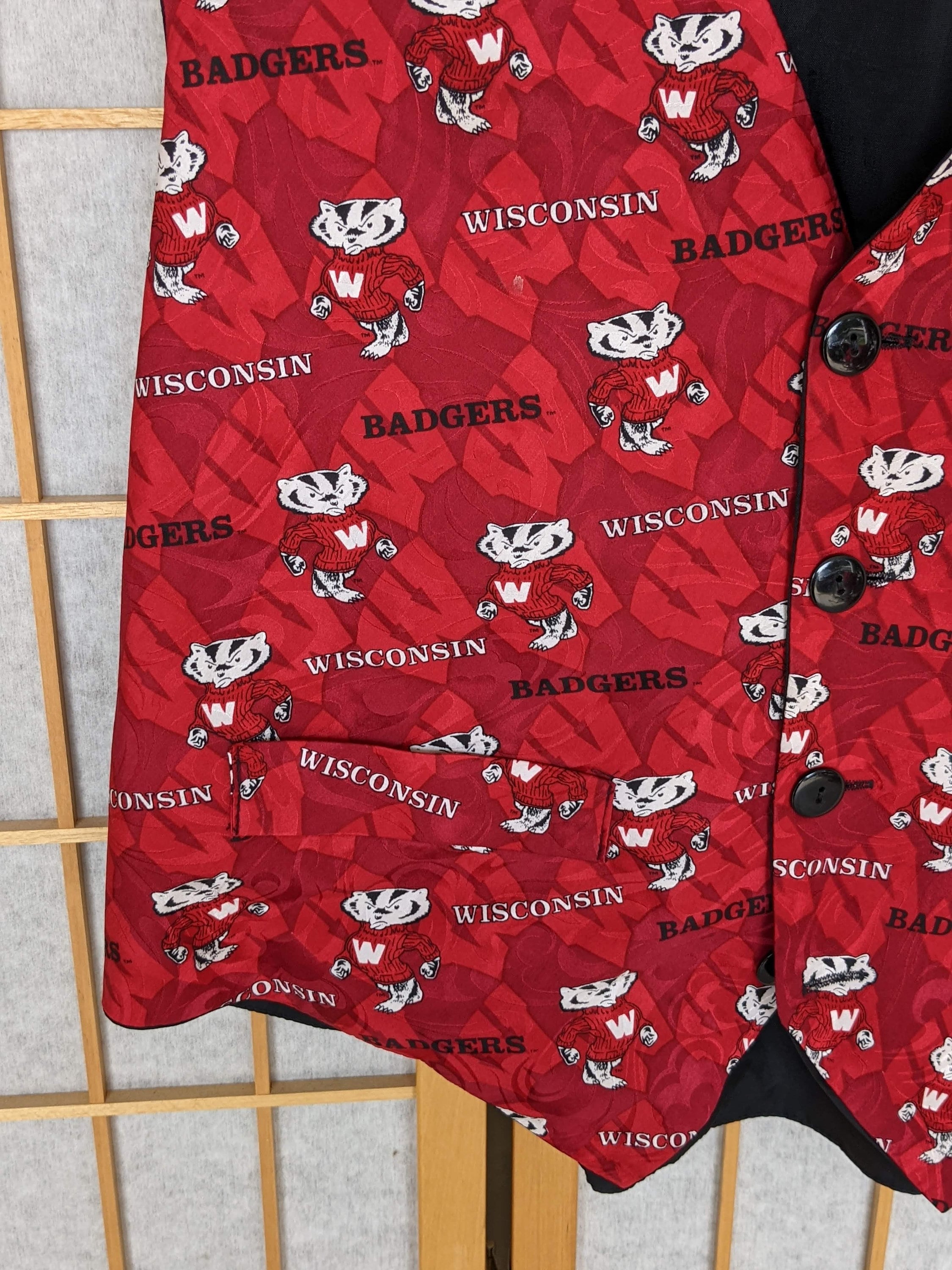 Vintage 80s- 90s- Bucky Badger Vest-red- Black- White- UW- University ...