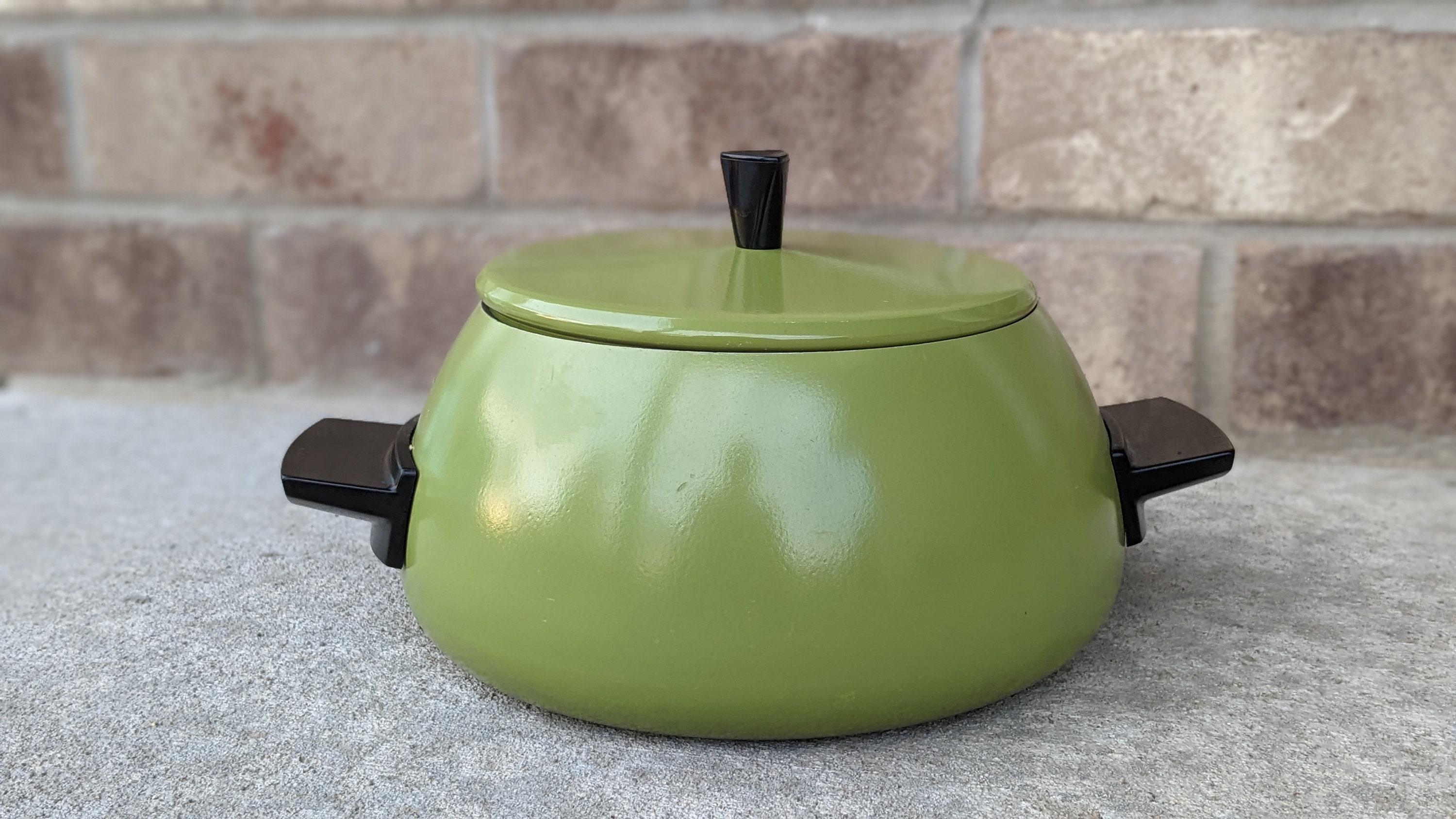 Vintage 70s- Green Pan- Sauce- Pasta- Pot- Retro- Funky- Chic- Kitschy ...
