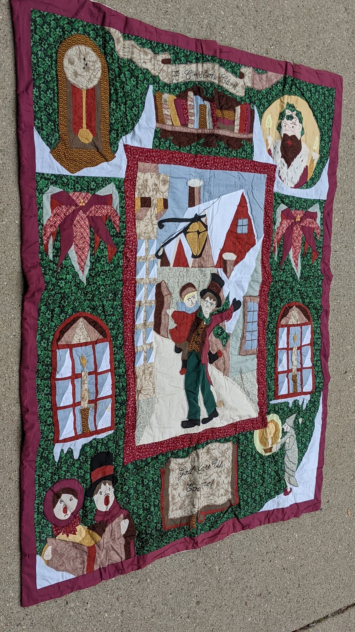 Vintage 90s- A Christmas Carol Quilt- Classic- Throw Blanket- Decor ...