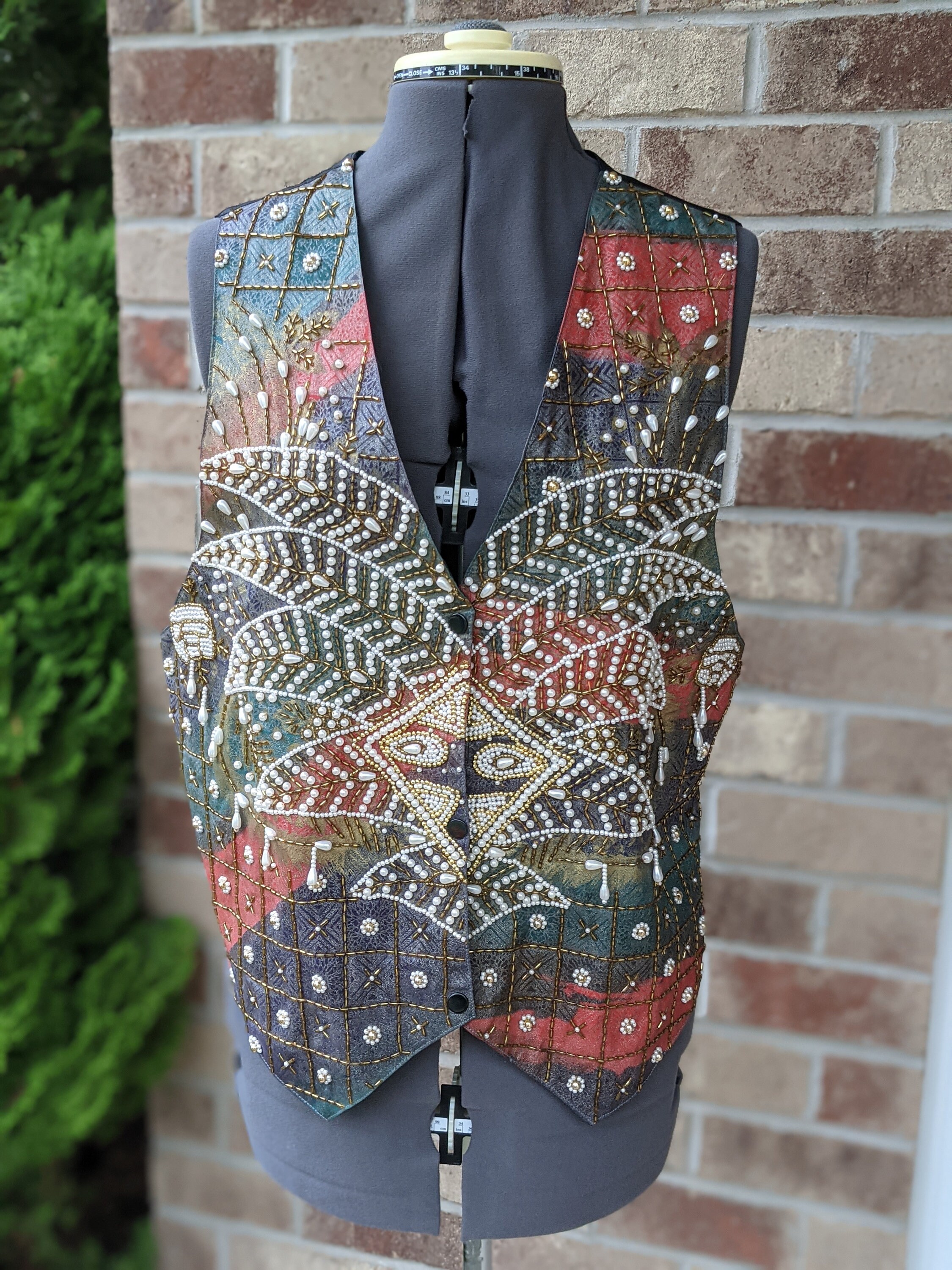 Vintage 90s 80s Beaded Vest Wearable Art Fancy Vests Art - Etsy