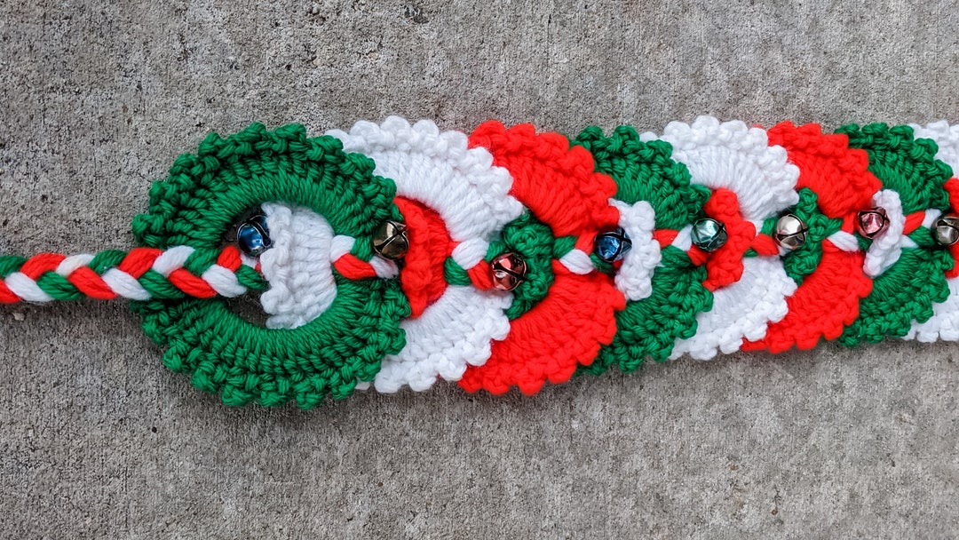 Vintage 90s 2000s Y2k Crochet Hanger Jingle Bells Sleigh Jolly Boho ...