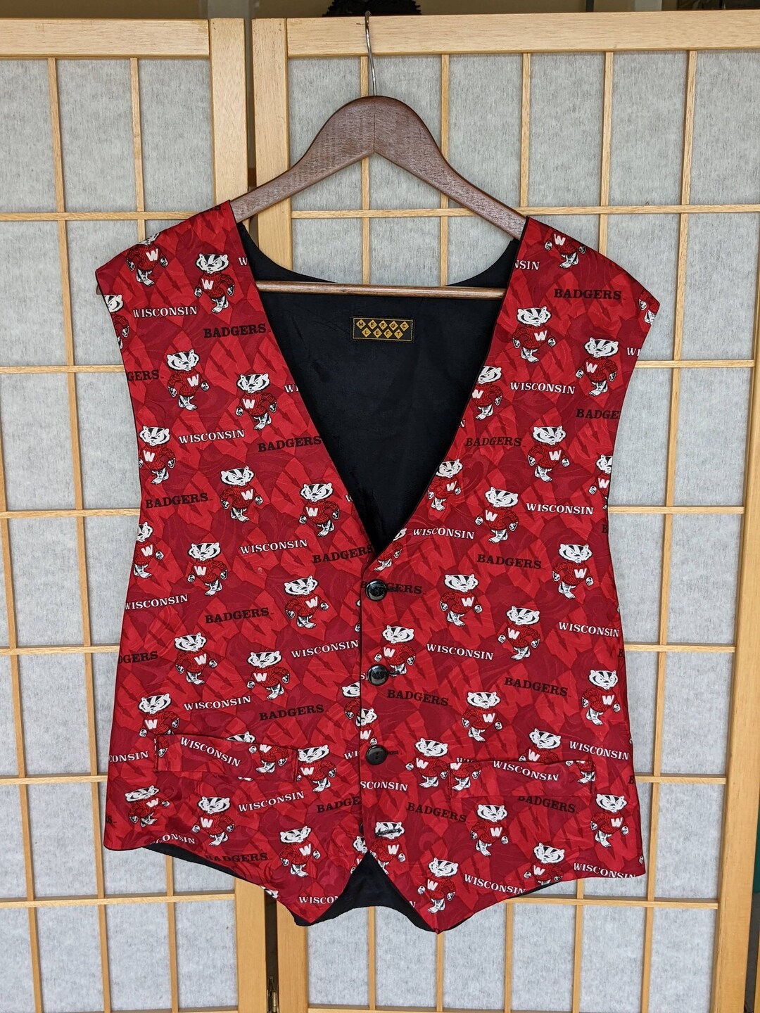 Vintage 80s- 90s- Bucky Badger Vest-red- Black- White- UW- University ...