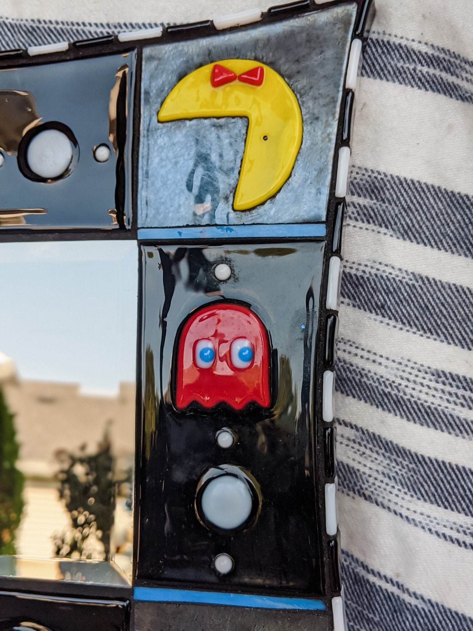 Handmade Retro Pac-man Mirror Glass Ms.pacman Gamer - Etsy