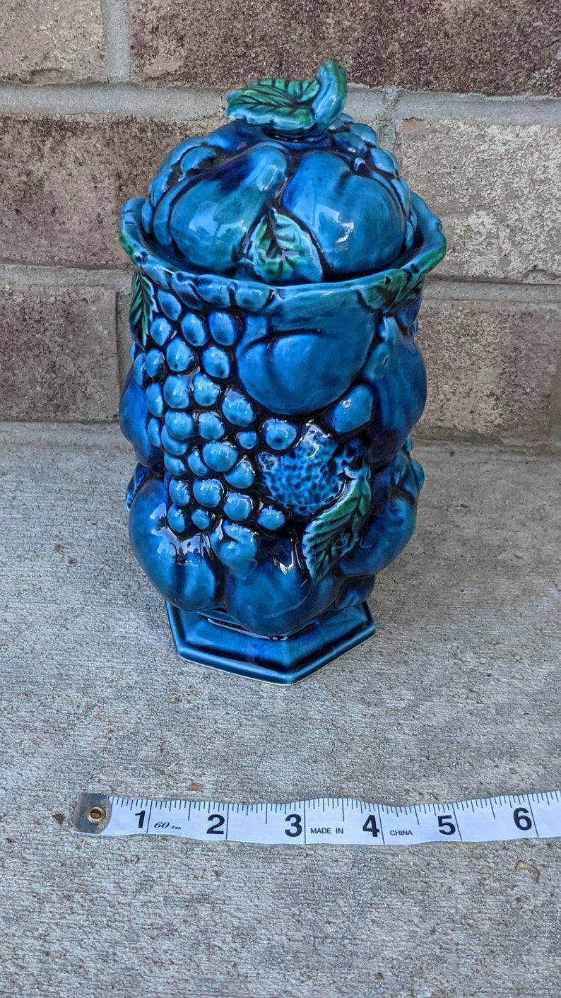 Vintage 60s Canister Container Mood Indigo Blue by Inarco Serving ...