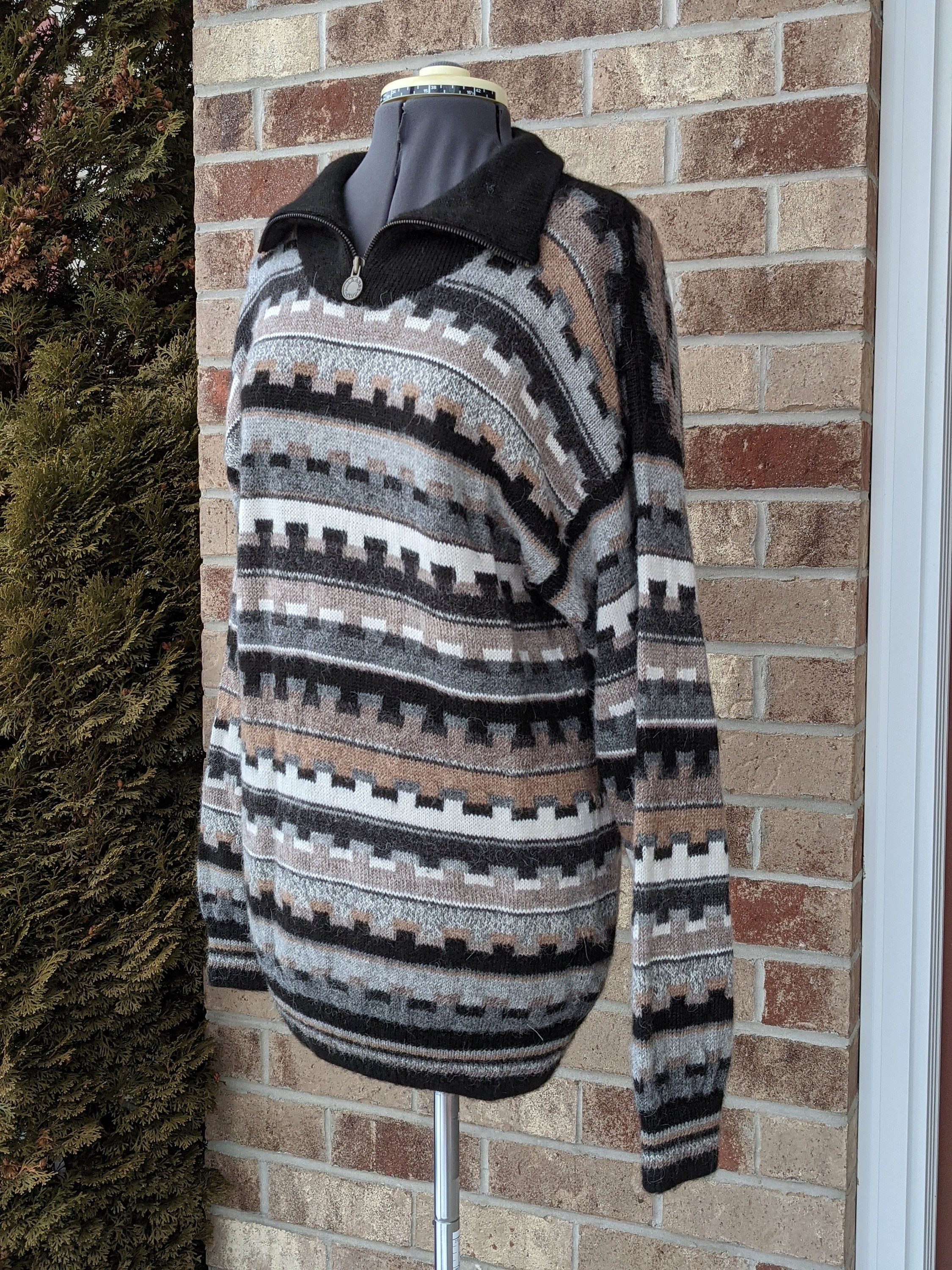 Vintage 2000s Alpaca Sweater 1/4 Zip Vintage Wool Sweater - Etsy